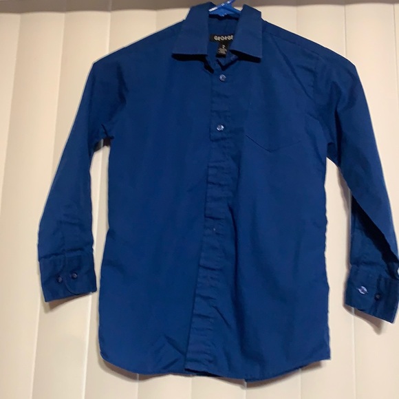 George | Shirts & Tops | George Boys Blue Long Sleeve Button Down Dress ...